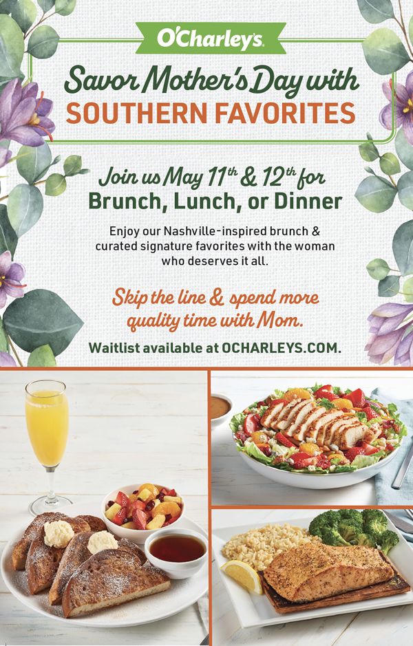 O’Charley’s Invites Guests to a Mother’s Day Celebration Featuring ...