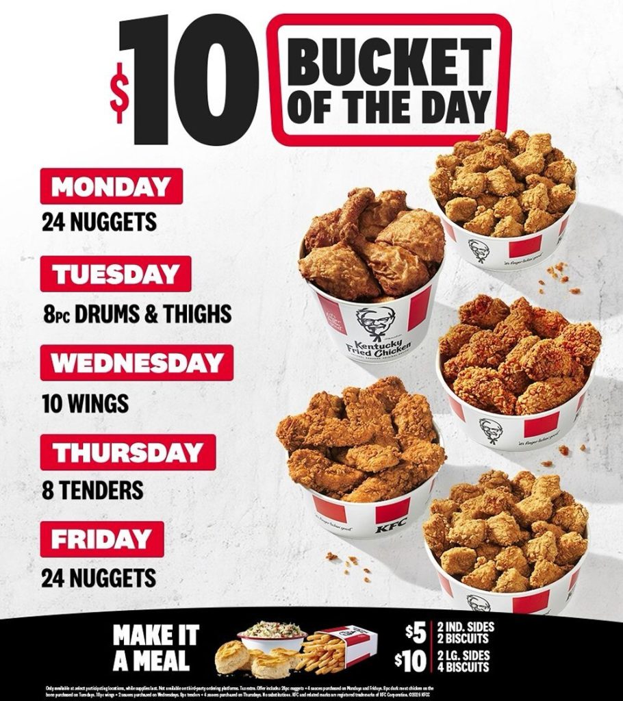KFC Expands $10 Tuesday into a Weekday Bucket Lineup, Introduces Two ...
